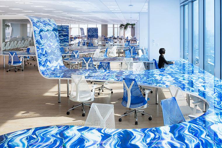 The office design upgrades the overall image of the company, and the ...